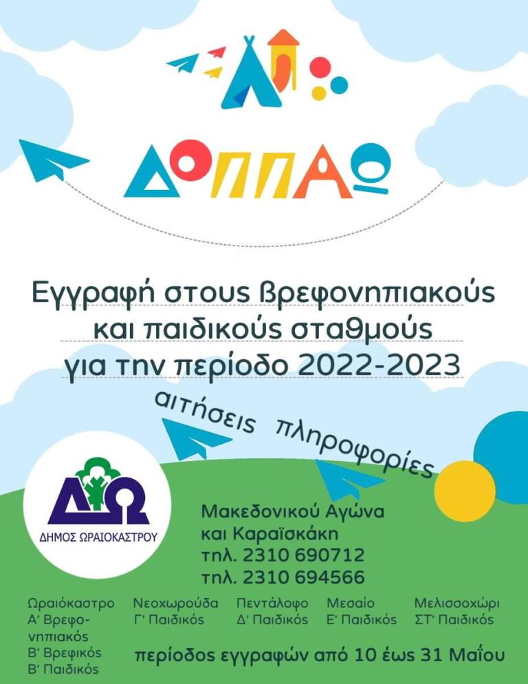 ΔΟΠΠΑΩ: Αιτήσεις εγγραφής για τους παιδικούς και βρεφονηπιακούς ...